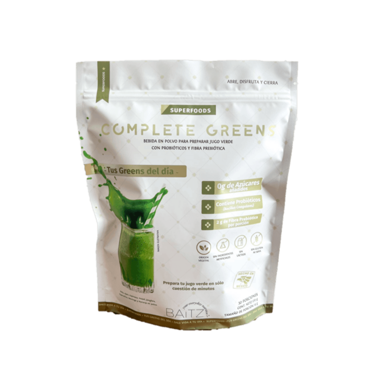 Baitz / Complete Greens Jugo Verde en Polvo con Probioticos – Half & Half Mx
