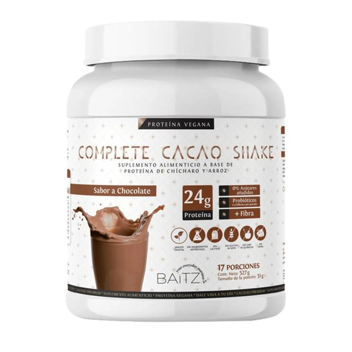 Baitz / Complete Cacao Shake Proteína Vegana – Half & Half Mx